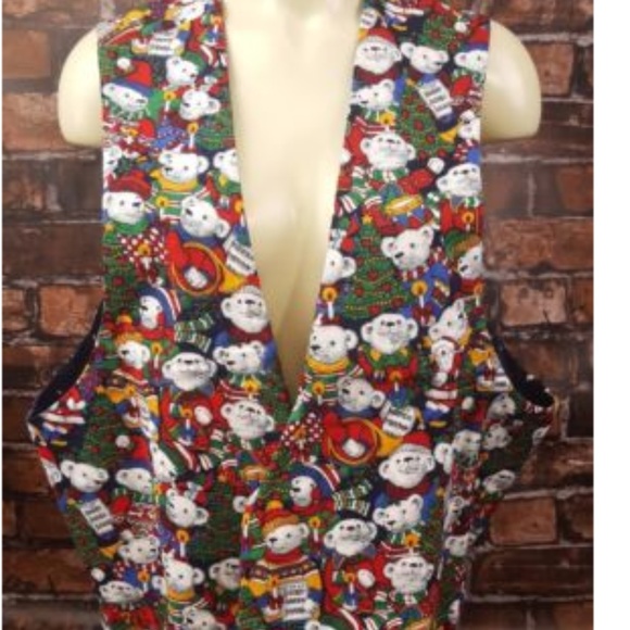 Handmade | Jackets & Coats | Christmas Teddy Bears Cute Vest Handmade ...